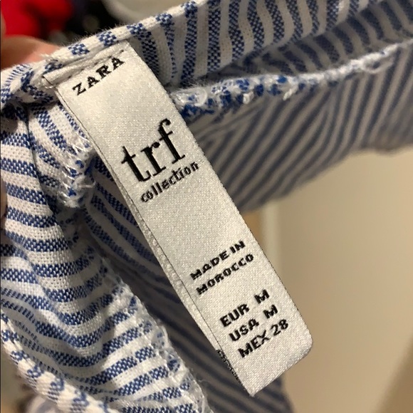 Zara | Tops | Zara Ruffle V Neck Striped Tank | Poshmark